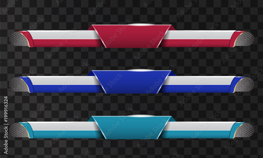 Set of Video headline title or lower third template. Unique banner ...