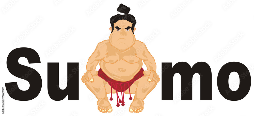 Sumo, wrestler, sportsman, sport, Japan, man, fat, evil, angry, sit ...