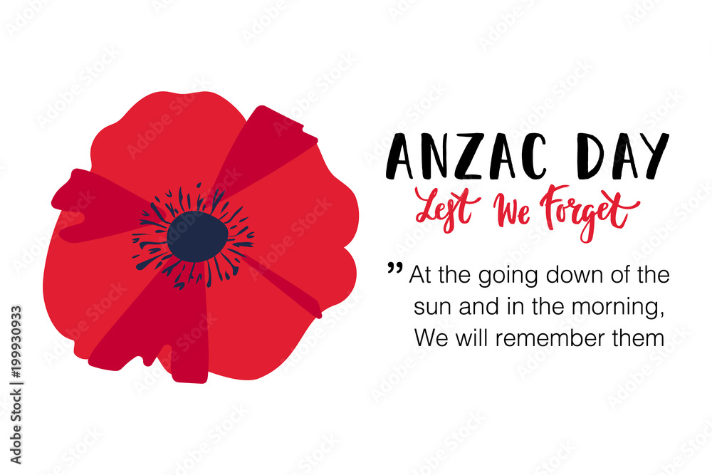 Anzac day card Stock Vector | Adobe Stock