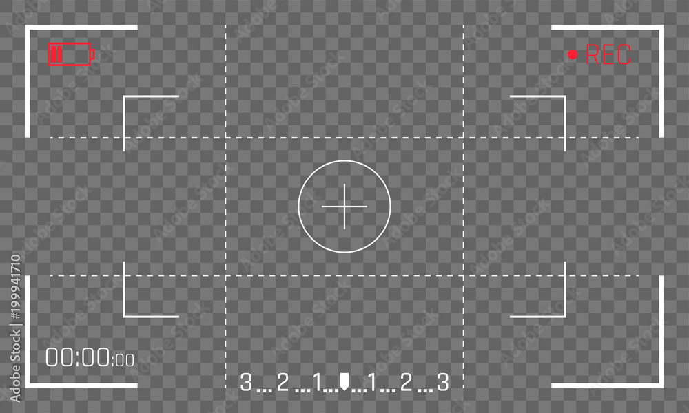 Camera frame viewfinder screen vector video recorder digital display ...