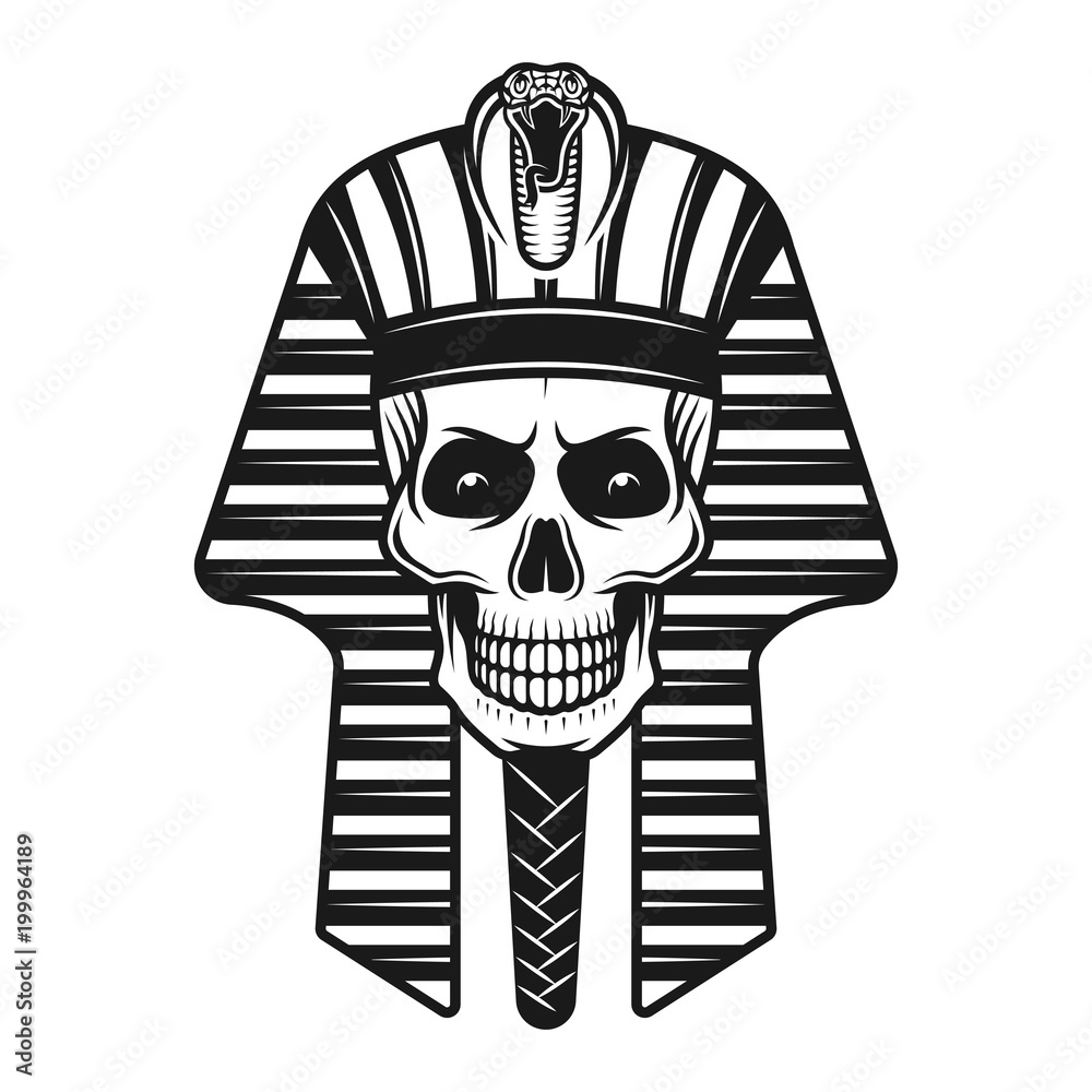 King Tut Drawing Skull