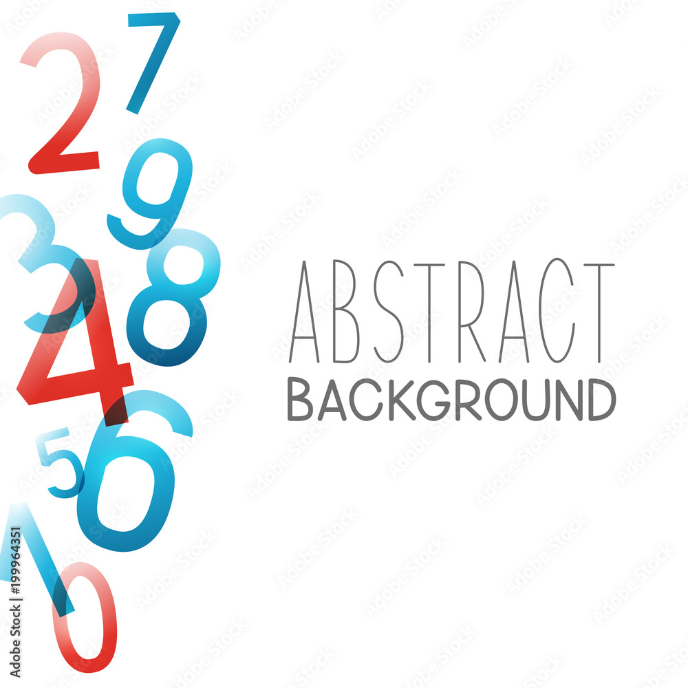 Abstract background with color numbers Stock Vector | Adobe Stock