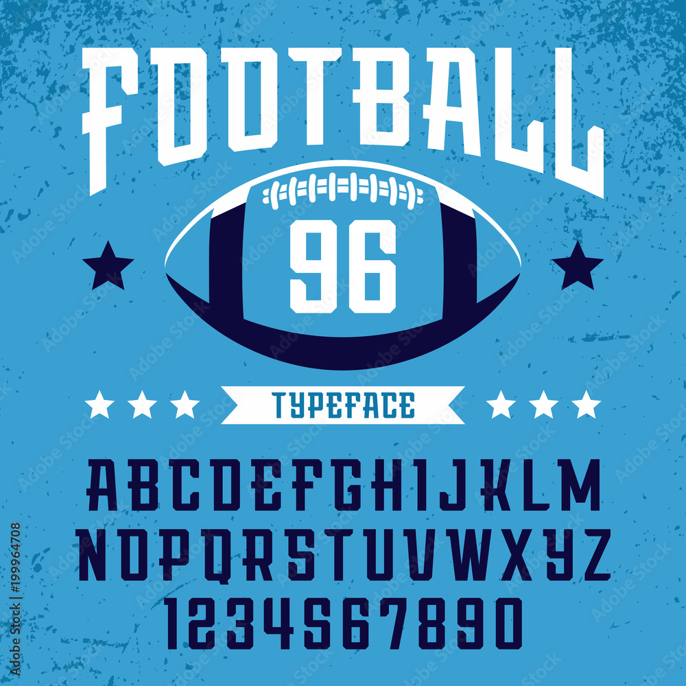 football font. Vector alphabet with latin letters and numbers Stock ...