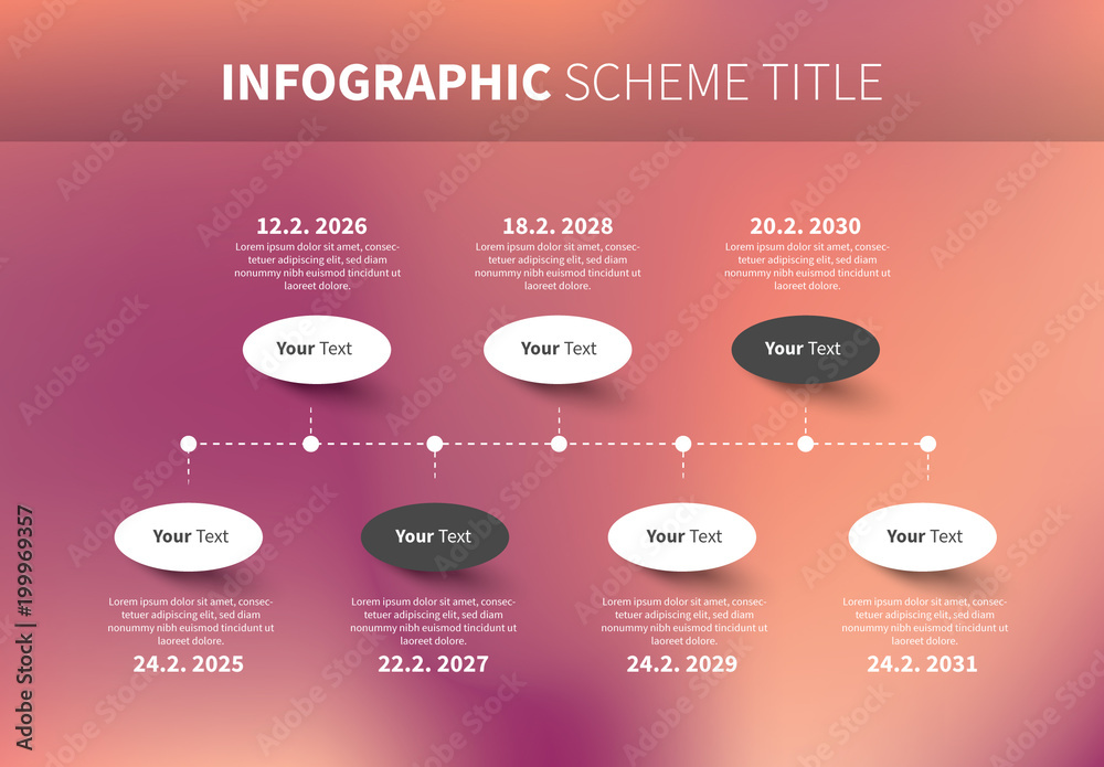 Infographic Layout with Pink Gradient Background Stock Template | Adobe ...