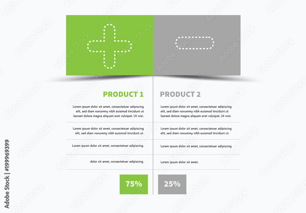 2 Column Comparison Infographic Layout Stock Template | Adobe Stock