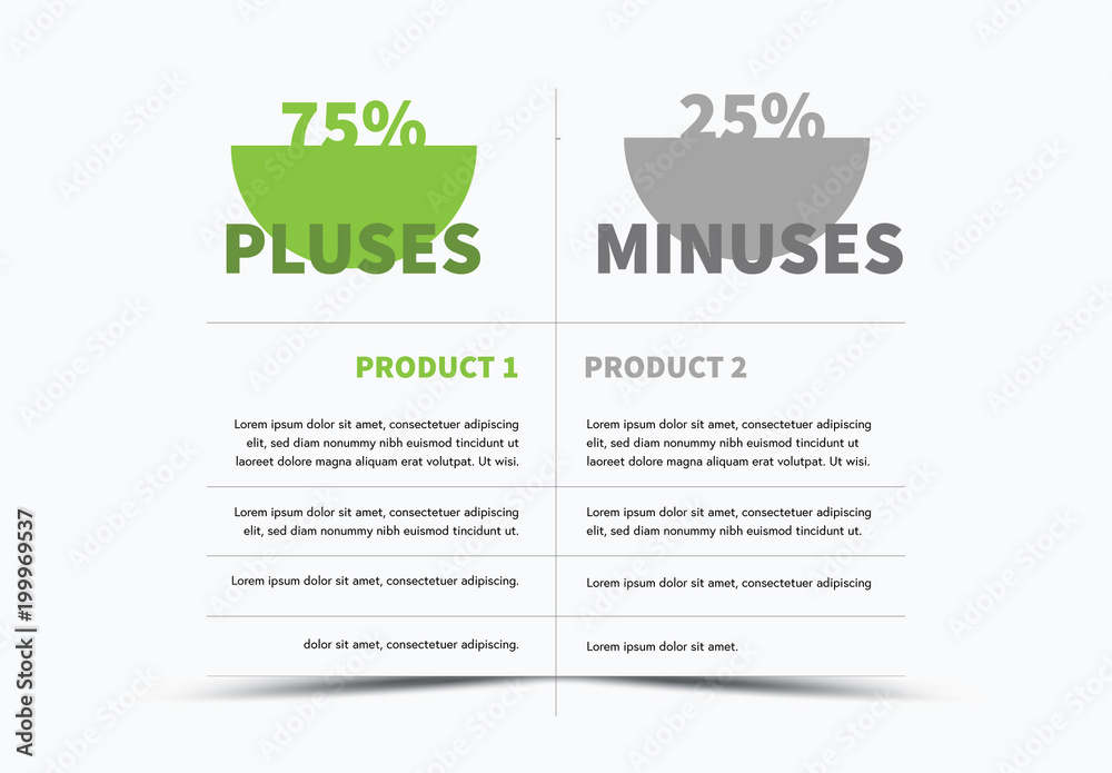 2 Column Comparison Infographic Layout Stock Template | Adobe Stock