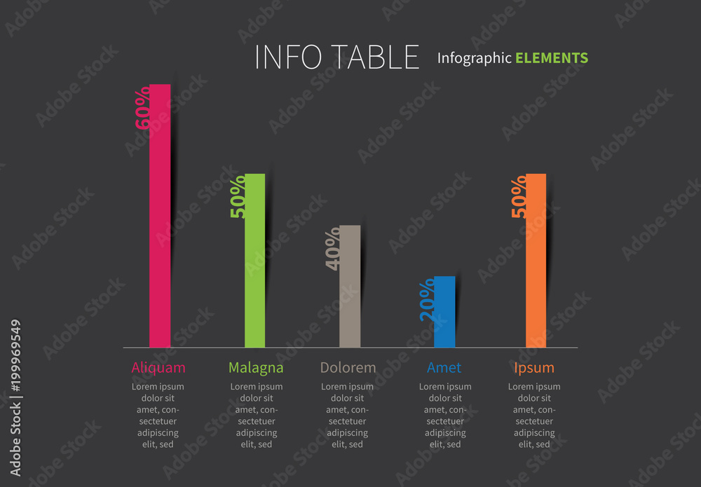 Bar Graph Infographic with Bright Accents Layout Stock Template | Adobe ...