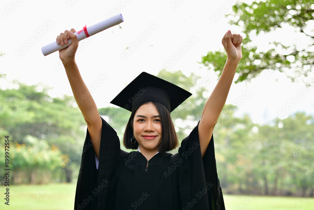 Graduation Concept. Graduated students on graduation day. Asian ...