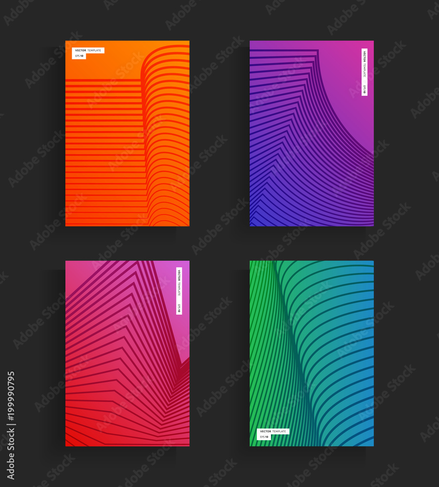 Abstract covers design, gradients vector set. Brochure template layout ...