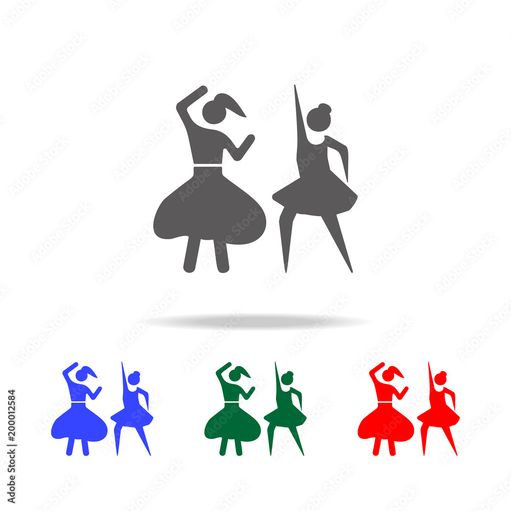 dancing girls icon. Elements of dance multi colored icons. Premium ...