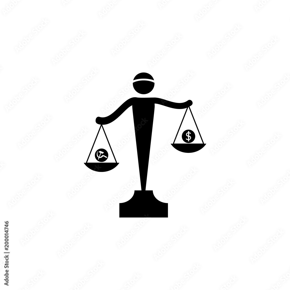 scales of communism and capitalism icon. Element of communism ...