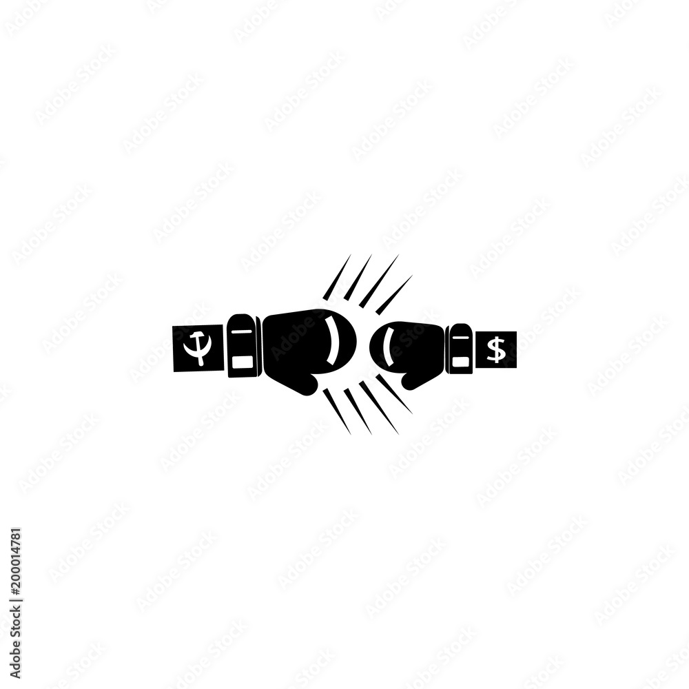 boxing gloves capitalism and communism icon. Element of communism ...