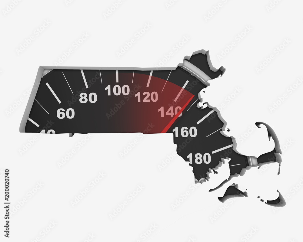 Massachusetts MA Speedometer Map Fast Speed Competition Race 3d ...