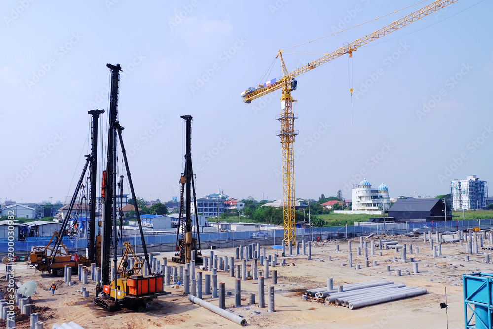 Poster Top view pile bore machine – Wall Art | UkPosters