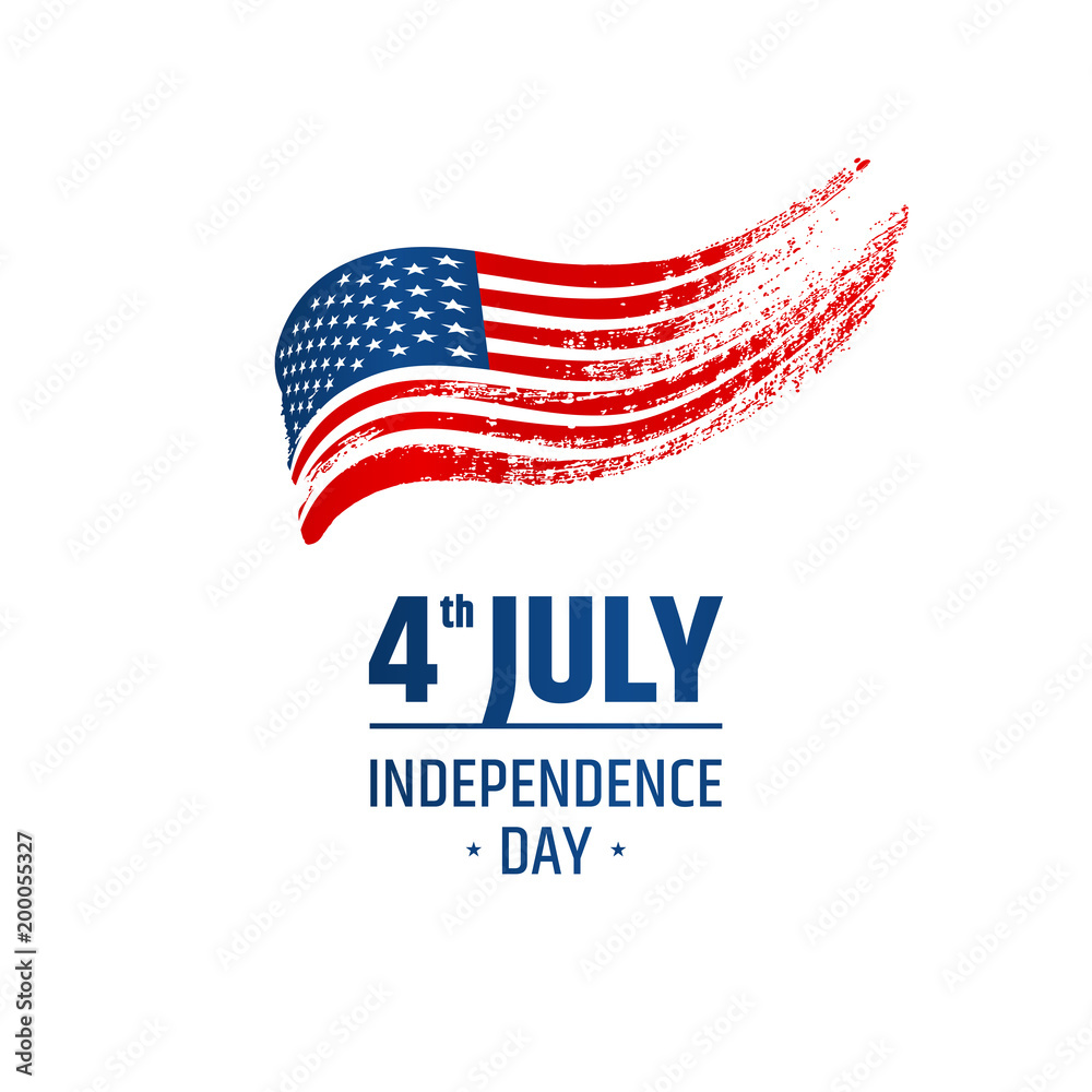 Design of logo - Independence Day. Flag of the United States of America ...