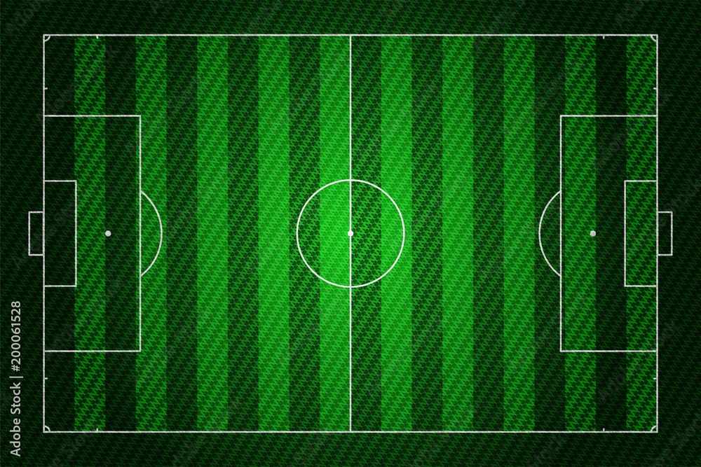 Realistic embroidered patch work texture of Soccer field element vector ...