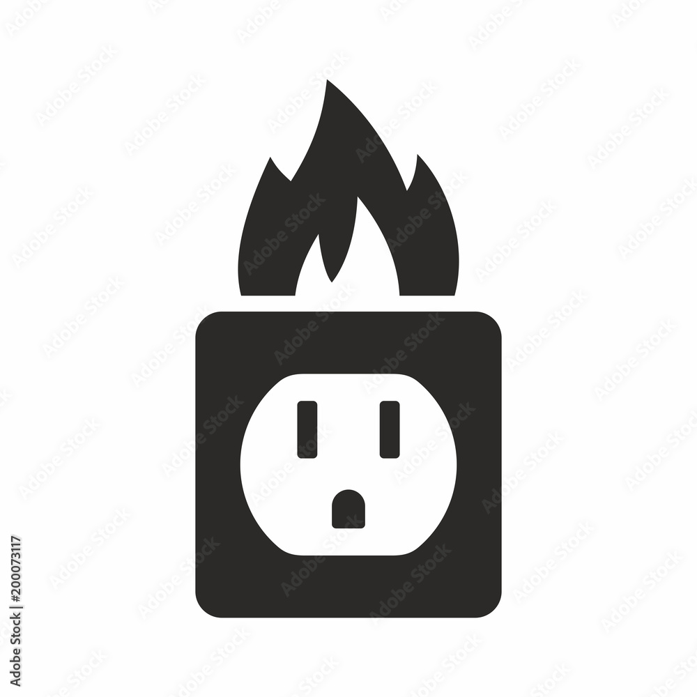Electric outlet fire icon Stock Vector | Adobe Stock