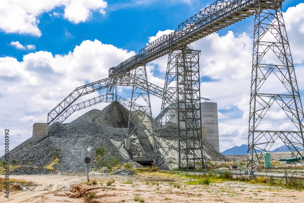 Platinum Mining and Processing of ore, Conveyor belt transporting ore ...