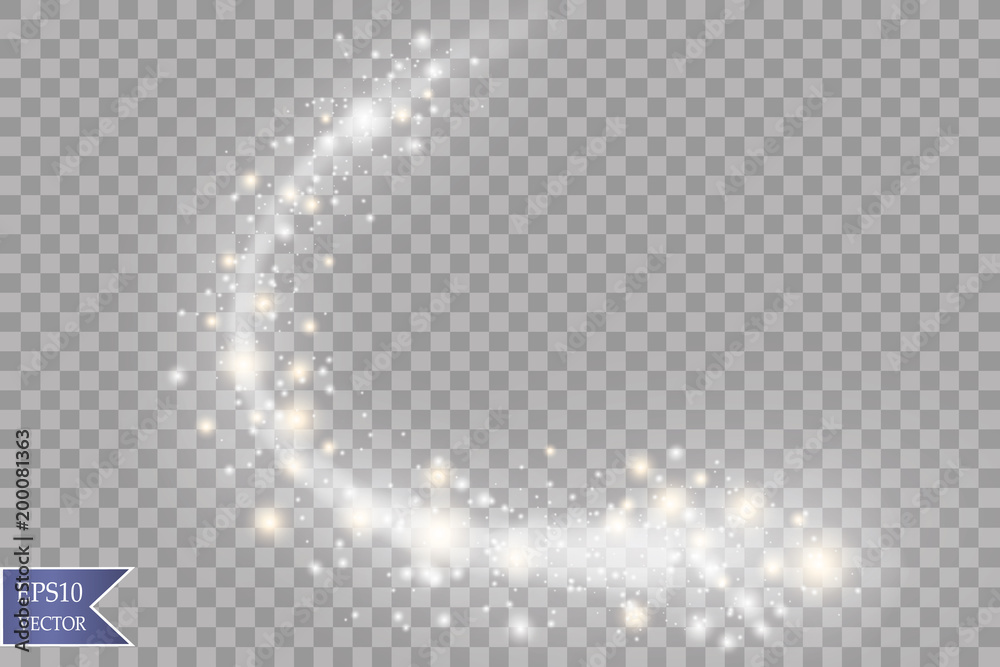 White sparks and stars glitter special light effect. Sparkling magic ...