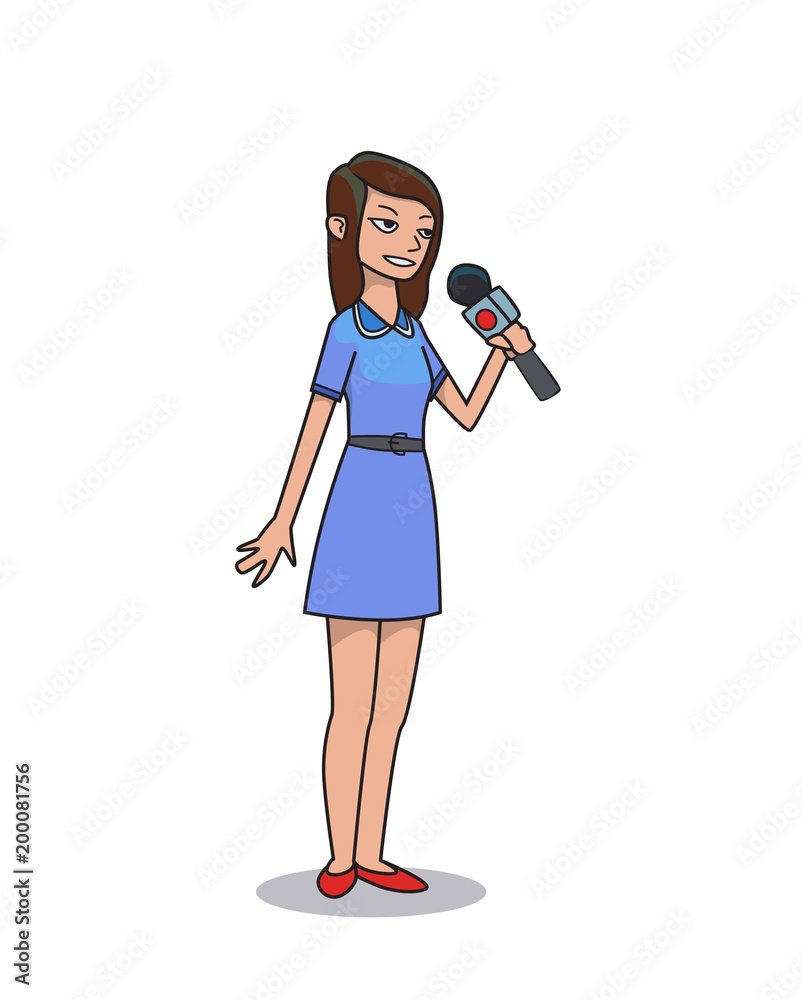 Cartoon Singer With Microphone