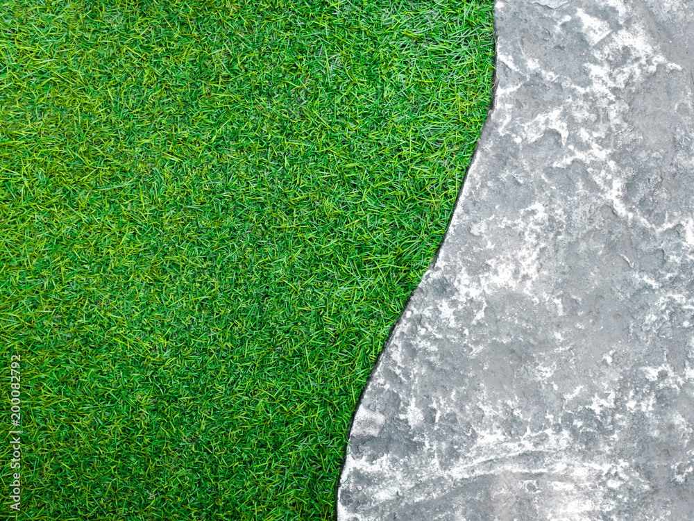 Surface texture of concrete walkway flooring beside the plastic ...