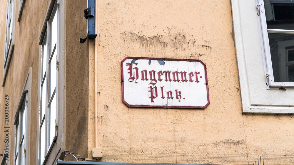 Hagenauer Platz (Hagenau Square) tablet on the house where Sigismund ...