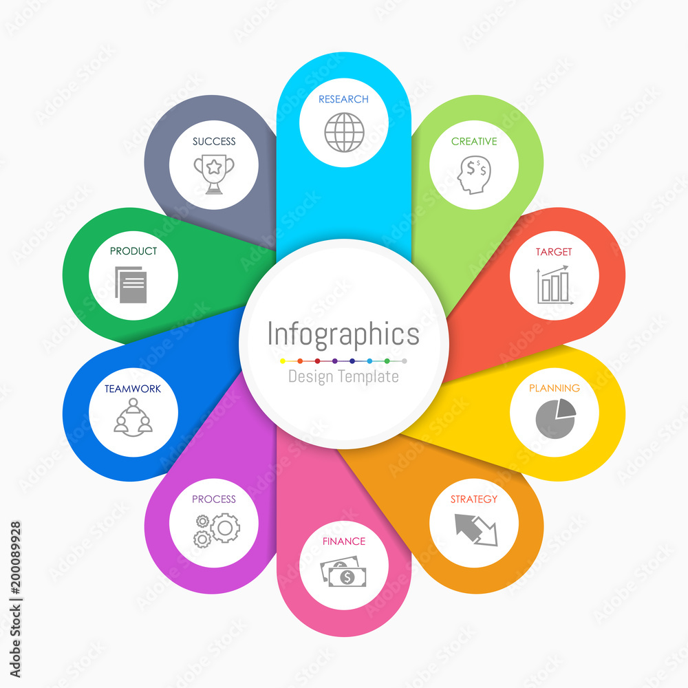 Infographic design elements for your business data with 10 options ...