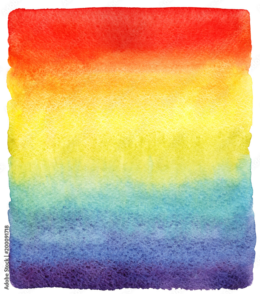 Watercolor rainbow vertical gradient fill with uneven edges. Hand drawn ...
