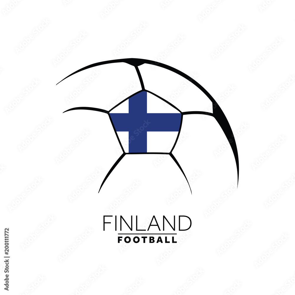 Soccer football minimal design with Finland flag Stock Vector | Adobe Stock