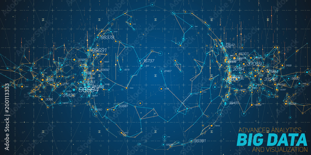 Big data circular visualization. Futuristic infographic. Information ...