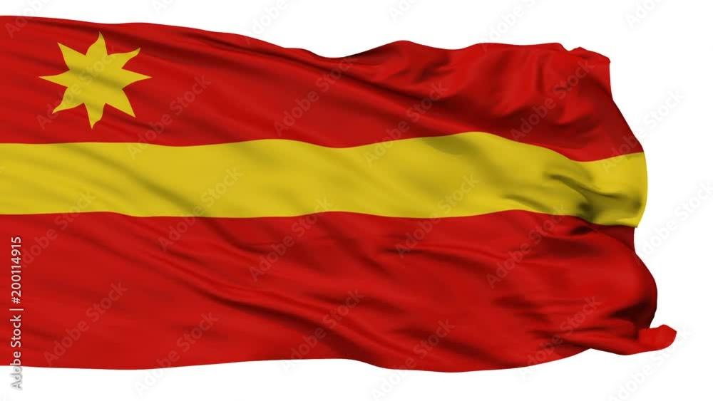 Toa Alta flag, city of Puerto Rico, realistic animation isolated on ...