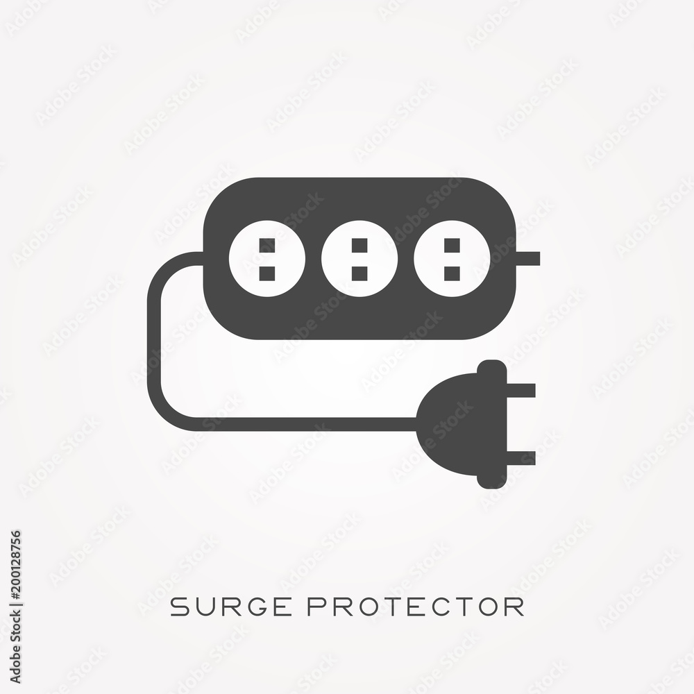 Silhouette icon surge protector Stock Vector | Adobe Stock