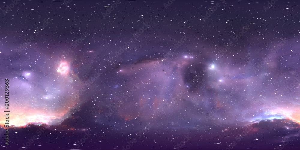 360 degree space nebula panorama, equirectangular projection ...