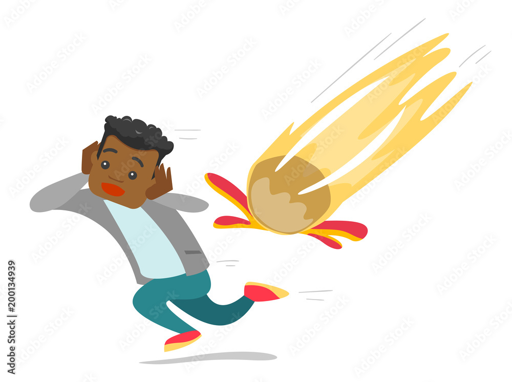 Scared Man Running Cartoon