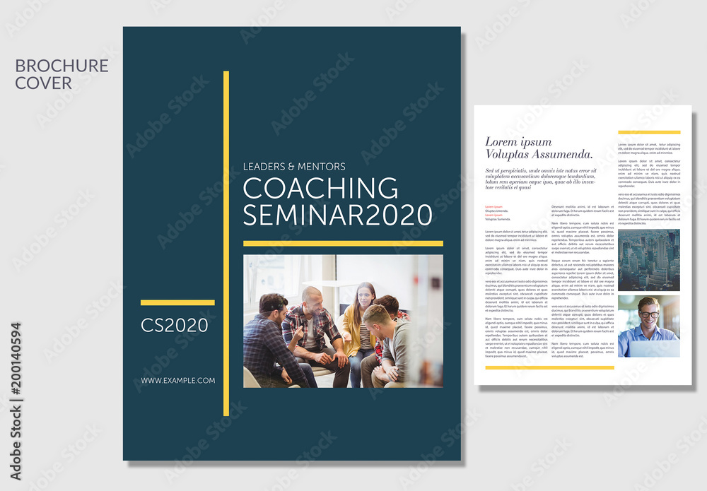 Leadership Business Brochure Layout wth Yellow Accents Stock Template ...