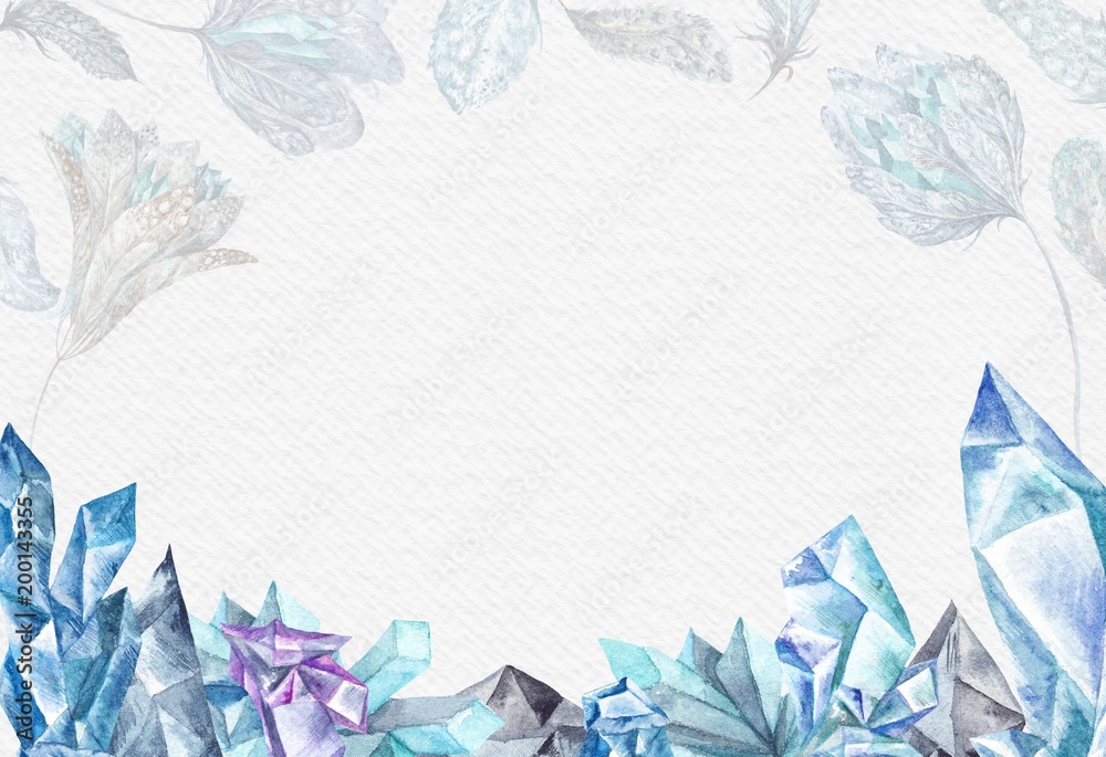 Watercolor Ice Crystal Background Stock Illustration | Adobe Stock