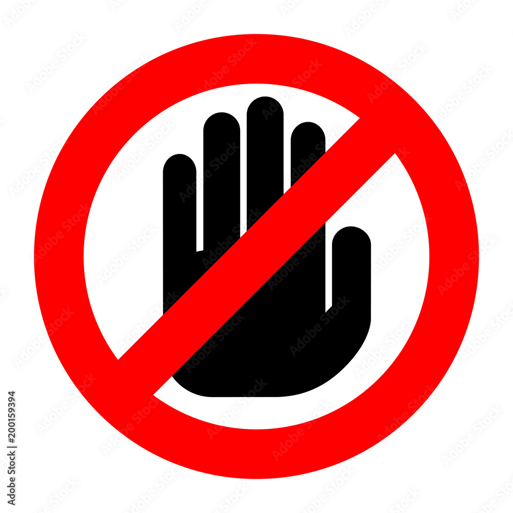 Paper art of the red STOP hand sign. Vector illustration. Stock Vector ...