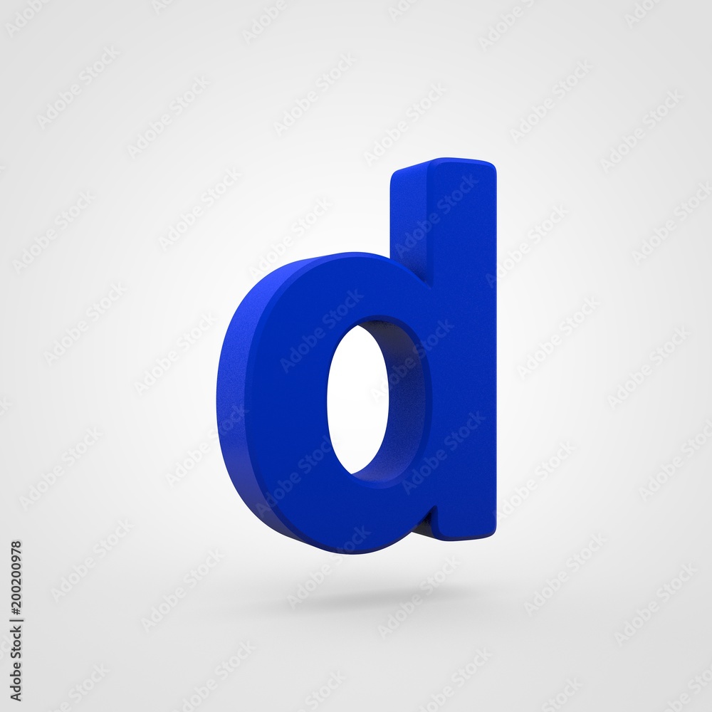 Plastic blue letter D lowercase isolated on white background. Stock ...