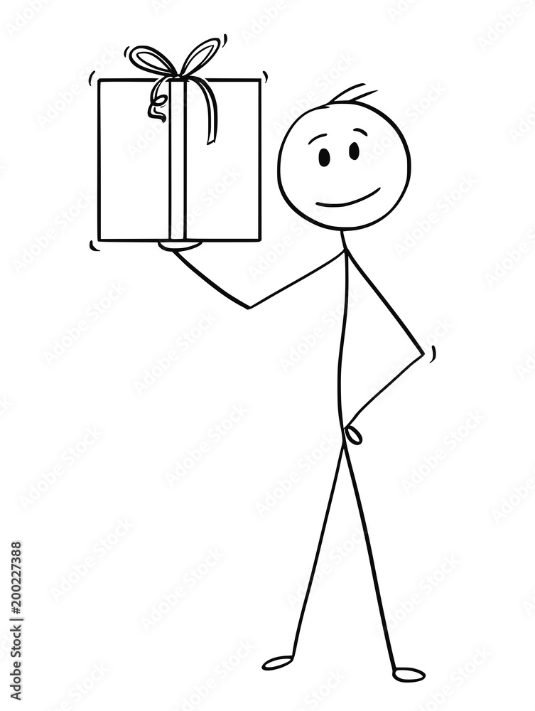 Cartoon stick man drawing conceptual illustration of businessman ...