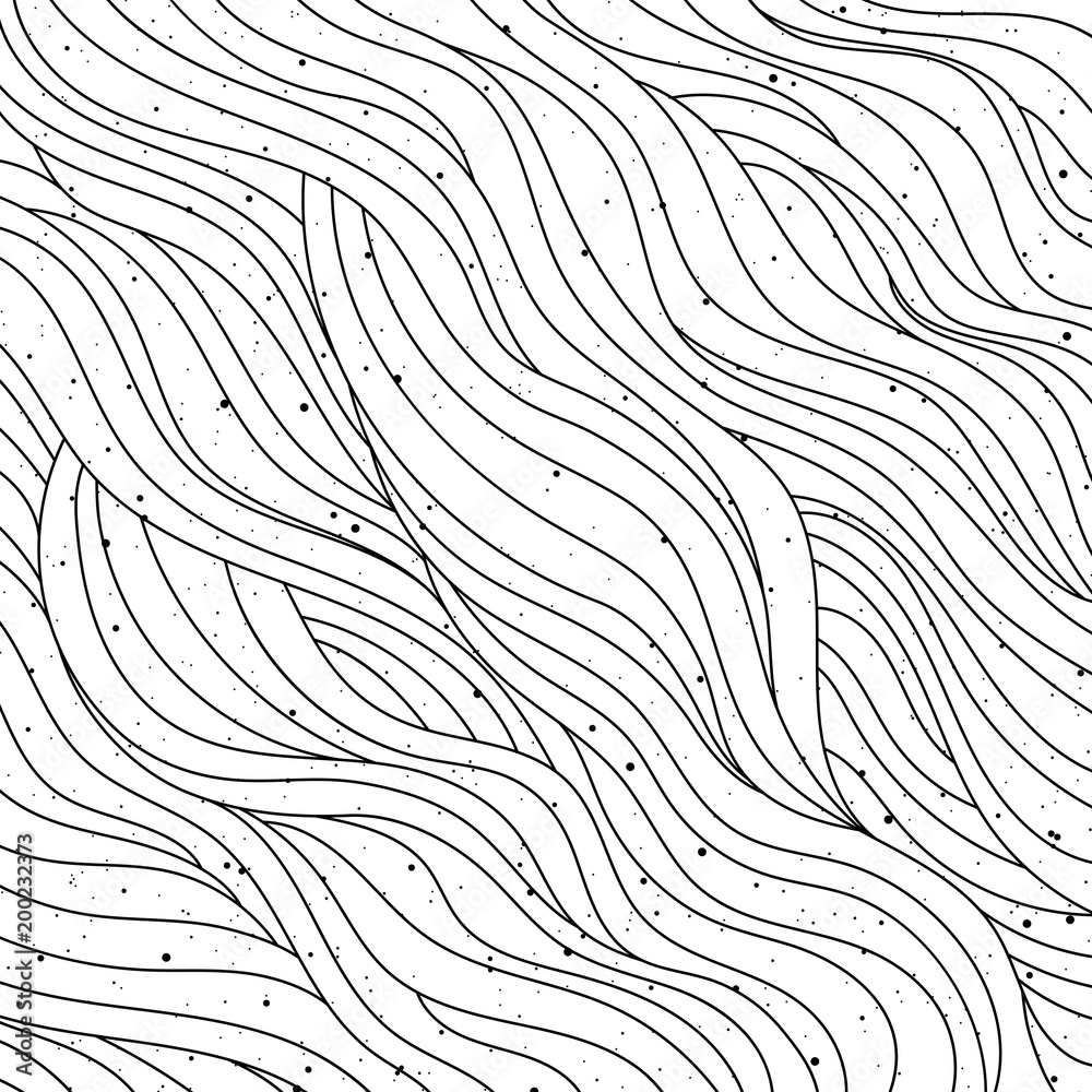 Wavy black and white pattern. Abstract background, vector illustration ...