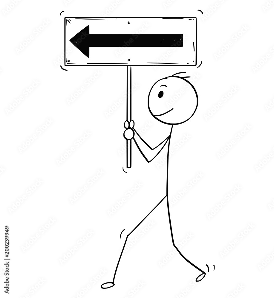 Cartoon stick man drawing conceptual illustration of motivated ...