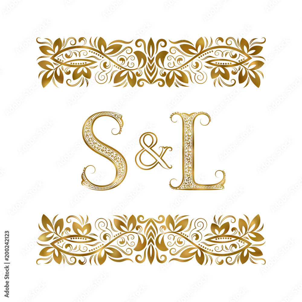 S and L vintage initials logo symbol. The letters are surrounded by ...