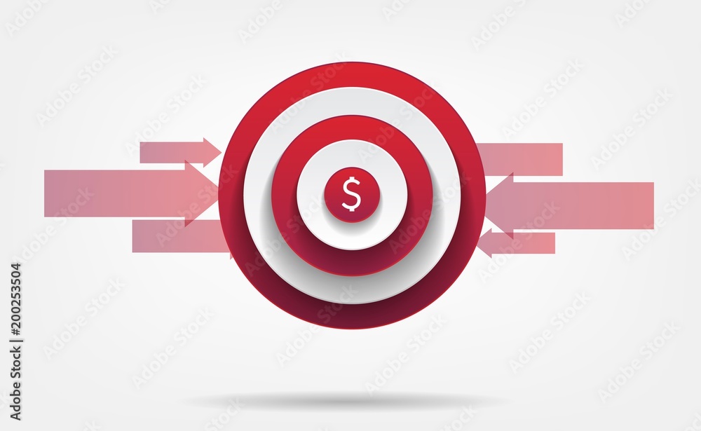 Target infographics step by step. Element of chart, graph, diagram with ...