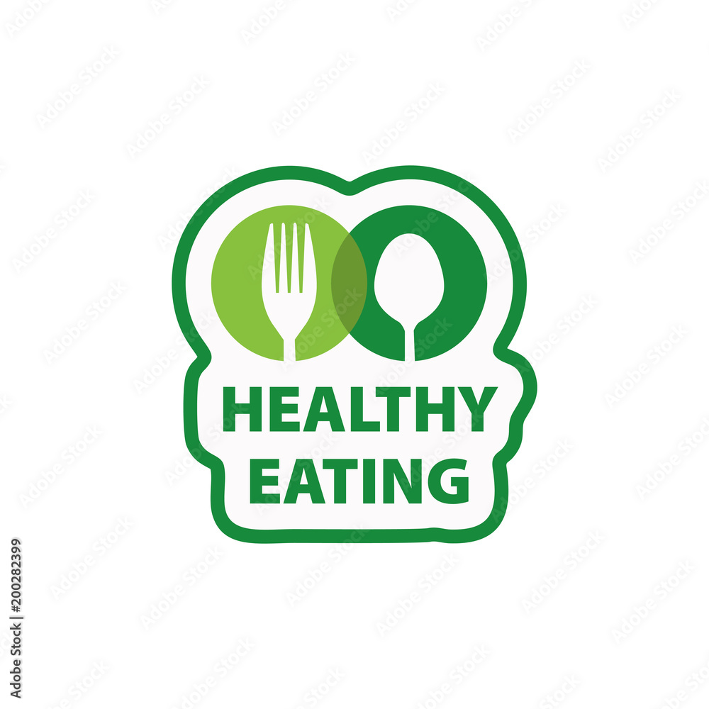 vector logo healthy eating Stock Vector | Adobe Stock