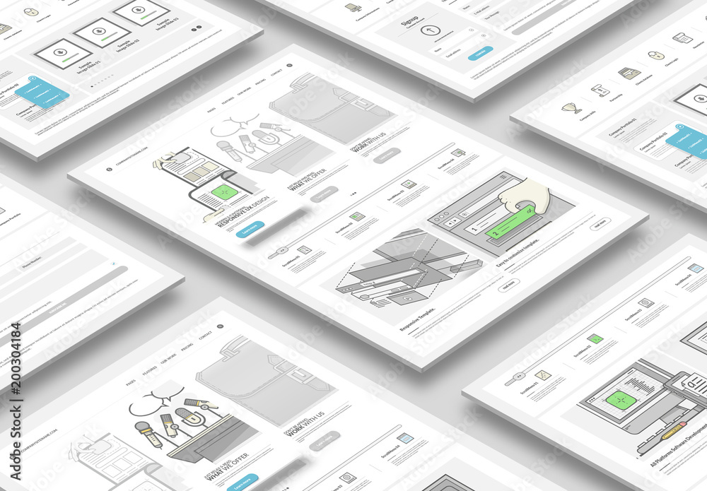 Responsive UX Design Layout Kit Stock Template | Adobe Stock