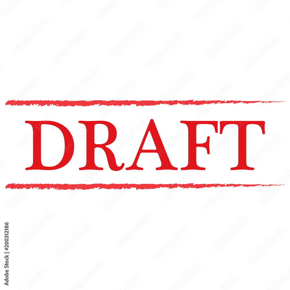 Draft Stamp, draft sign, Red draft stamp with Mosaic Texture Stock ...