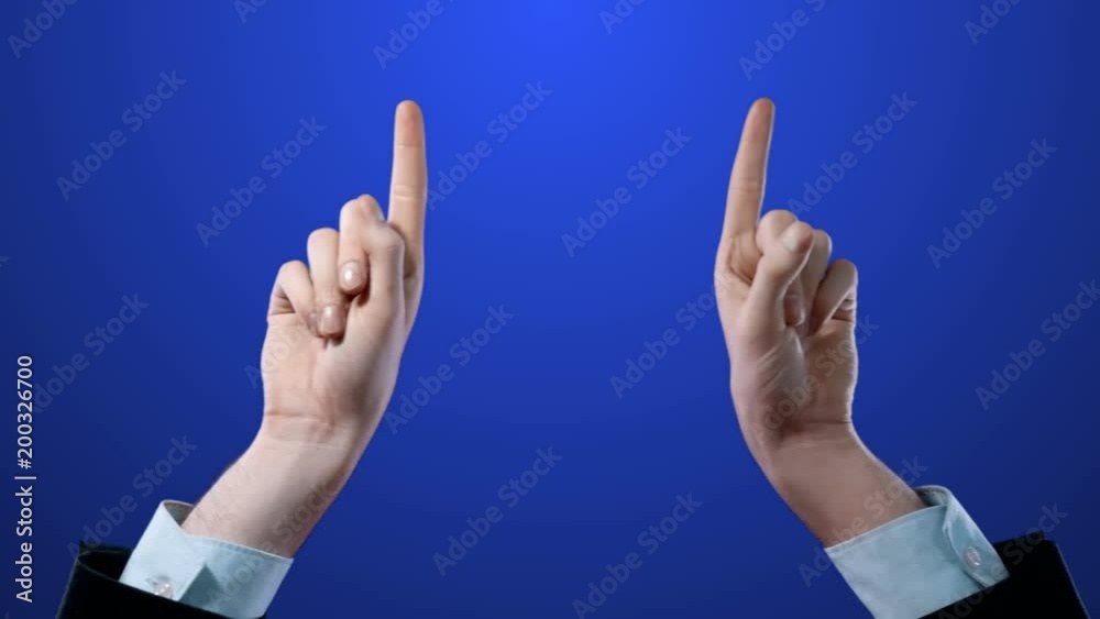 Hand Showing Size Differences and Distance in Set with Green Screen ...
