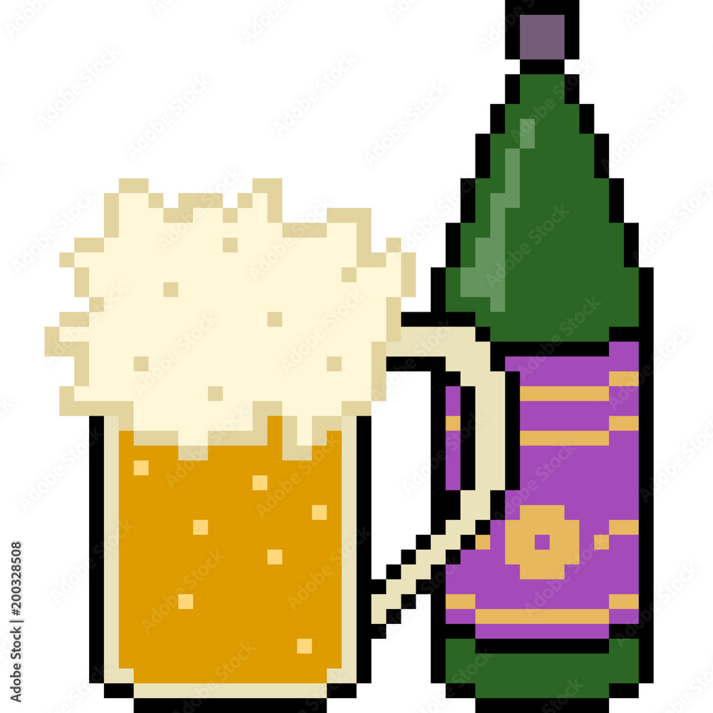 vector pixel art beer drink Stock Vector | Adobe Stock