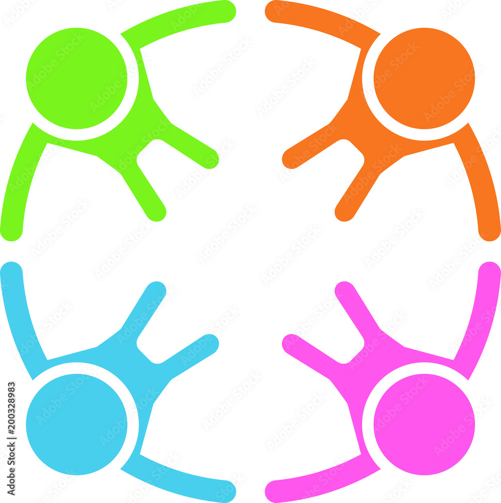 Pop color circle of people Stock Vector | Adobe Stock