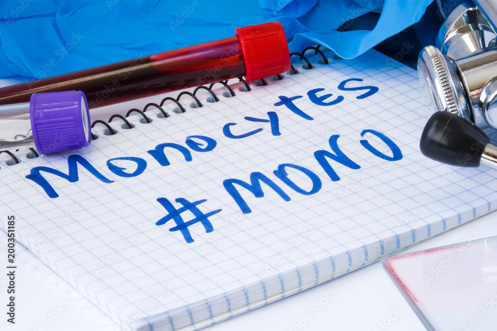 Monocytes count procedure (#Mono) white blood cell test. Laboratory ...